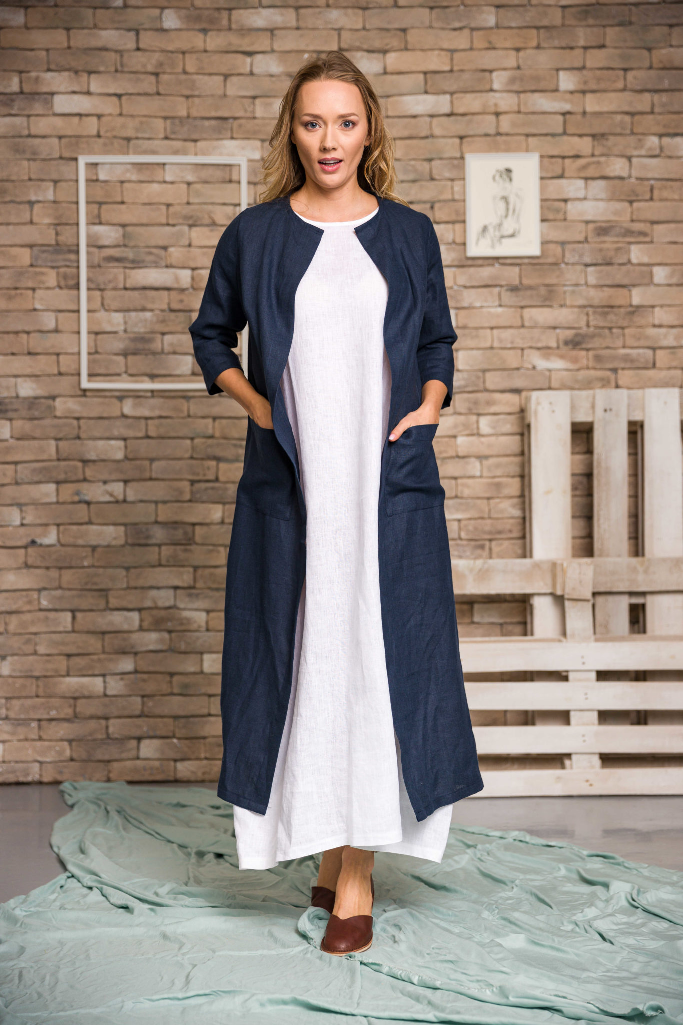 Linen Cardigan With Pockets - ALLSEAMS