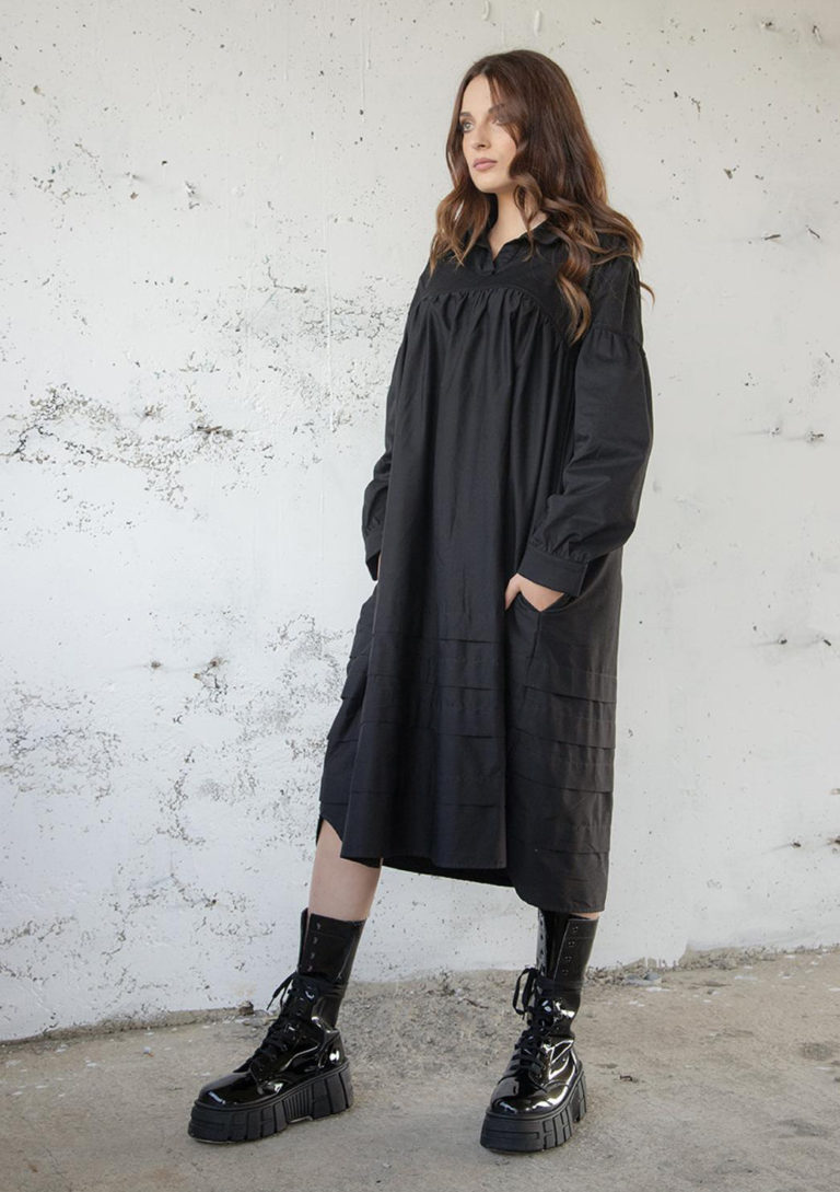 Black Poplin Dress - ALLSEAMS