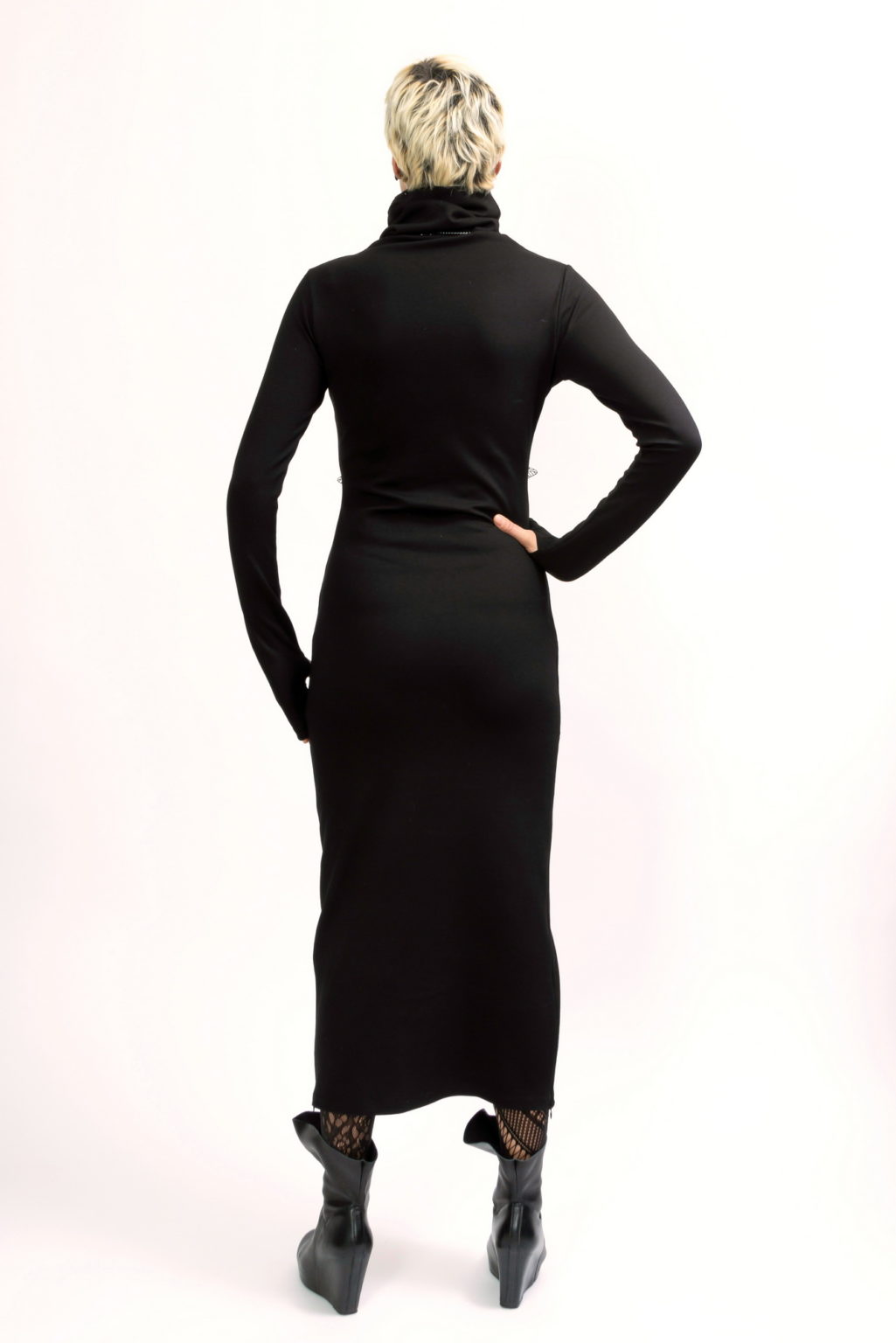 Long Black Turtleneck Dress - ALLSEAMS